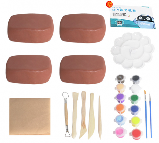 Clay Pottery Kit - DIY Pottery at home kit for Kids, Air Drying Clay ...